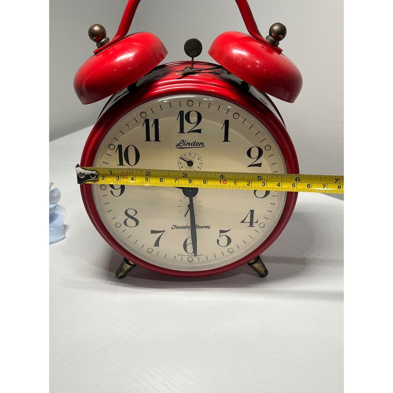 Vintage Linden Jumbo Twin Bell Alarm Clock Red West Germany Working ...