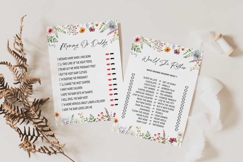 30 Wildflower Baby Shower Game Bundle, Editable Baby in Bloom Floral ...