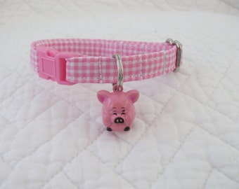 Pink Gingham Cat Collar Bell Cat Breakaway Collar Custom | Etsy