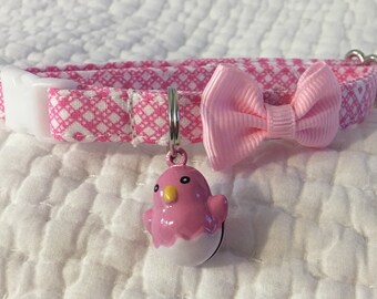Pink Gingham Cat Collar Bell Cat Breakaway Collar Custom | Etsy