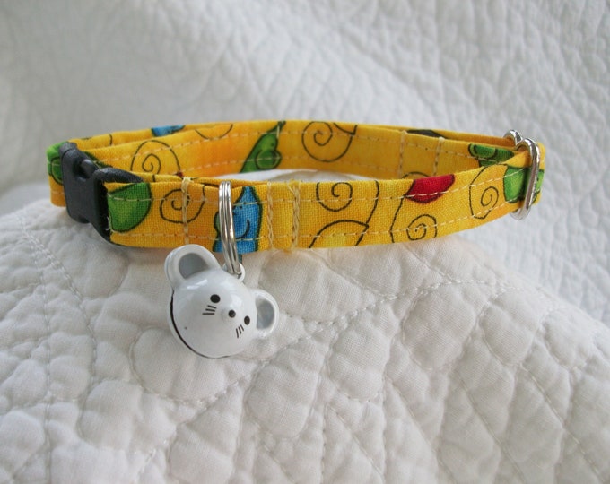 Mouse Multi Color Yellow Cat Collar Breakaway Custom Made - Etsy