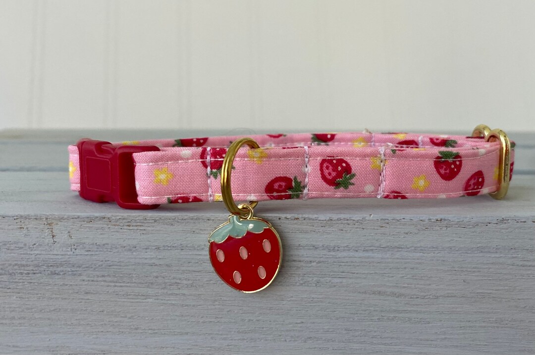 Strawberry Cat Collar, Strawberry Mini Dog Collar, Custom Sizing - Etsy