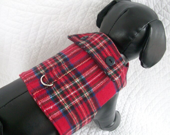 Plaid Woolette Boys Dog Harness Vest Custom Made - Etsy