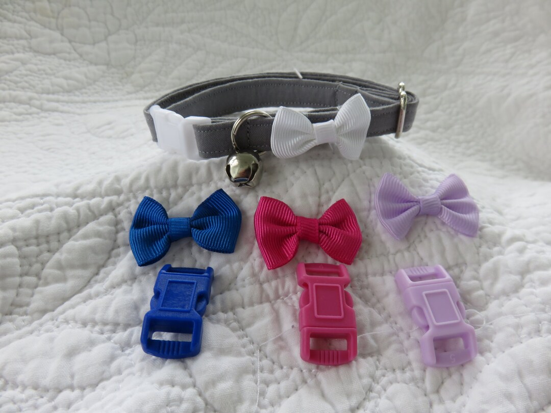 Grey Cat Collar Breakaway Collar Custom Made - Etsy