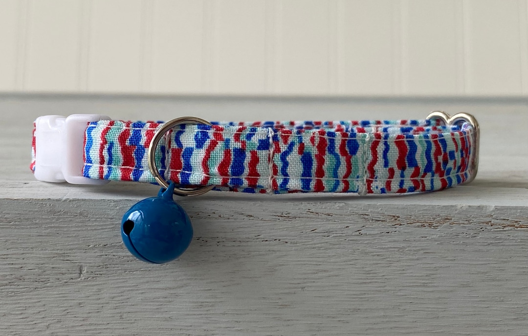 Red White Blue Cat Collar Breakaway Custom Made - Etsy Österreich