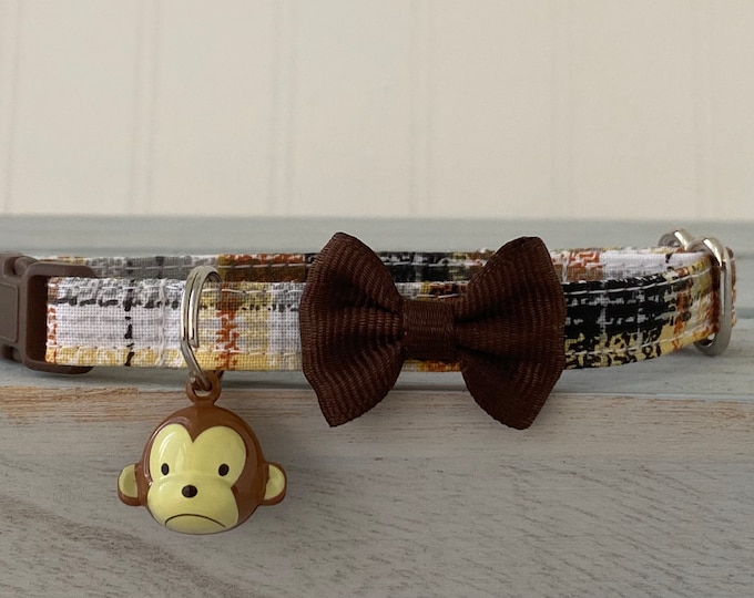 Fall Cat Collar Breakaway Collar With Bell, Custom Made Cat Collar - Etsy