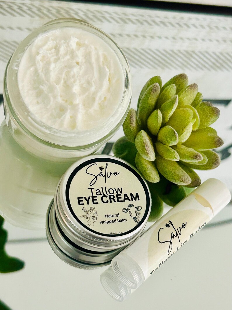 Tallow Skincare Kit: Whipped Balm, Eye Cream, Lip Balm - Grass-fed - Etsy