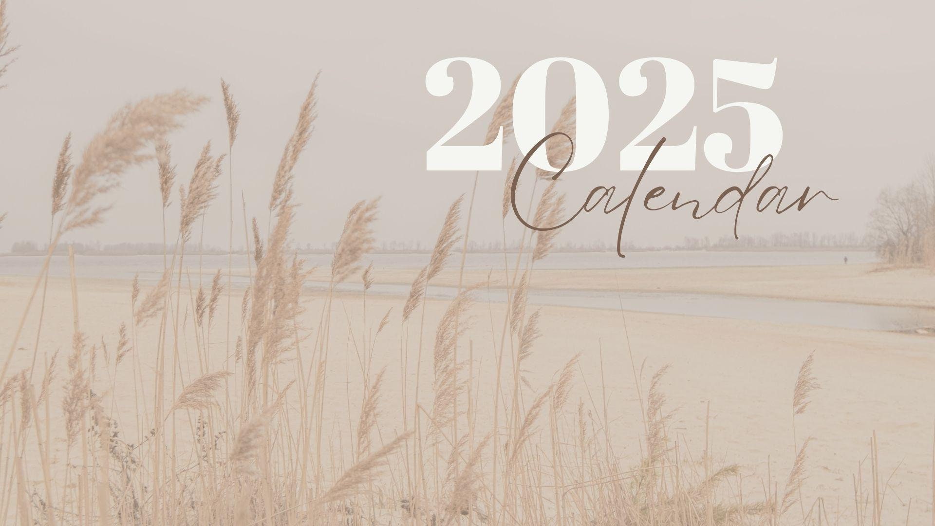 Aesthetic Neutrals 2025 Calendar Minimalist Printable Digital Download ...