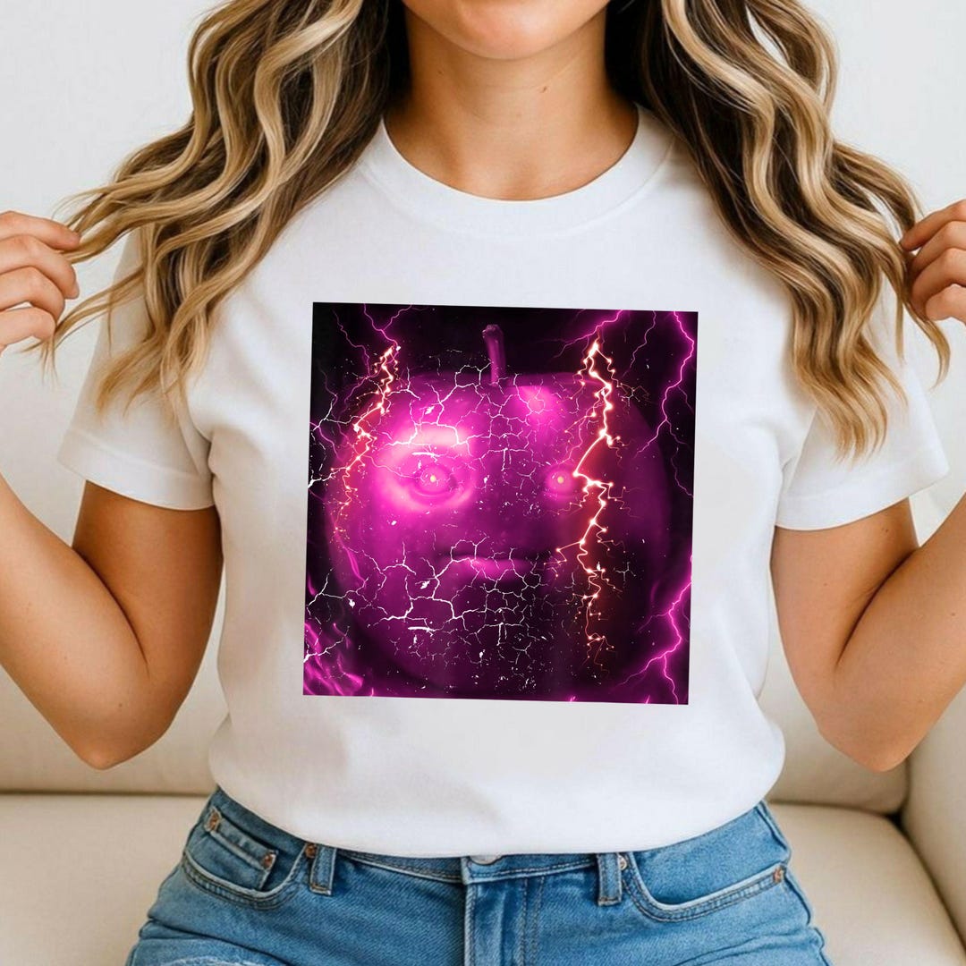Funny Silly AI Niche Evil Apple Gen Z Meme Brainrot Fruit T-shirt. - Etsy