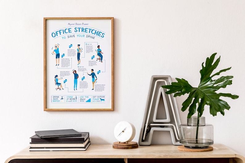 Office Stretches A3 Print: Spine Health Poster - Etsy