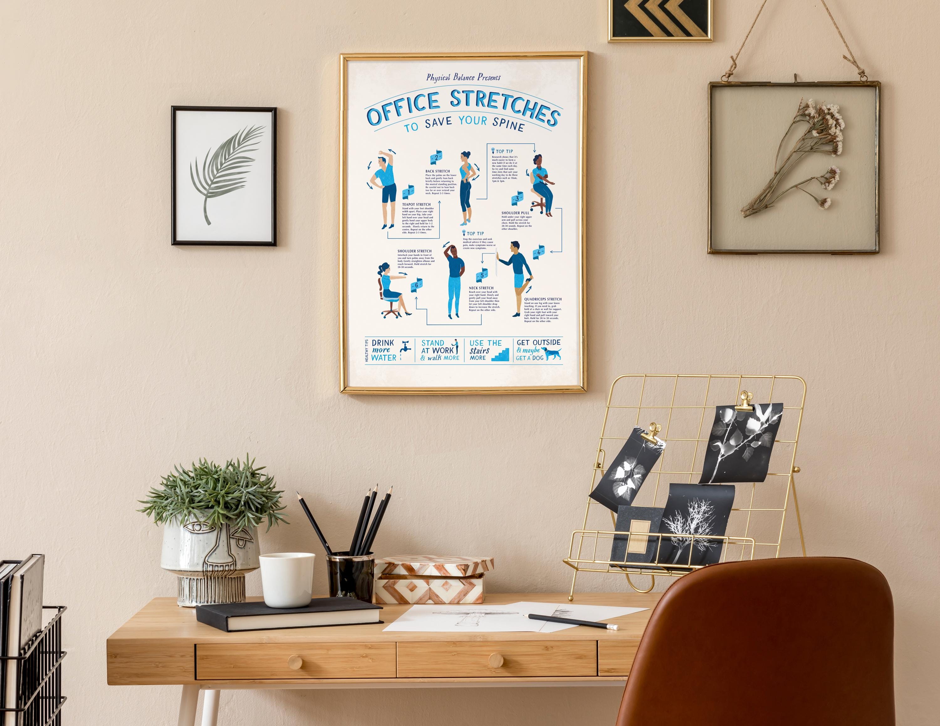 Office Stretches A3 Print: Spine Health Poster - Etsy
