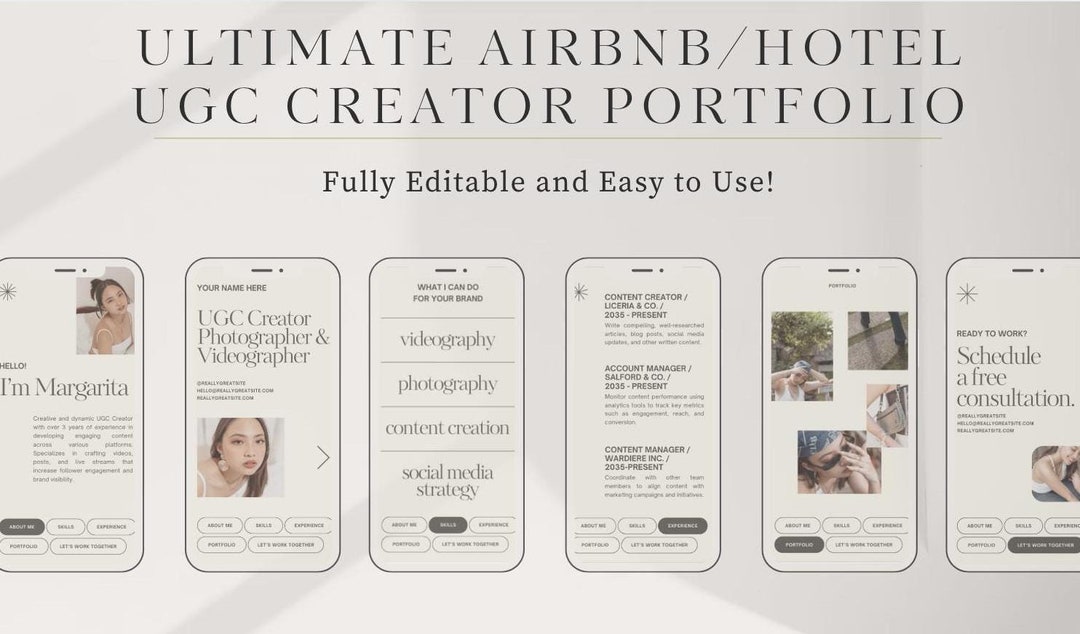Editable UGC Airbnb Hotel Portfolio | UGC Travel Content Creator ...
