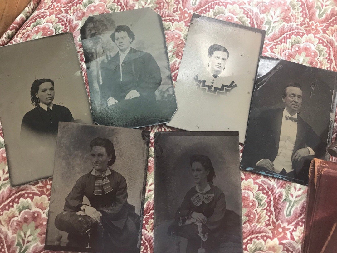 Tintypes Book 1870s Mini Family Album Lot of 6 in Leather Portfolio - Etsy