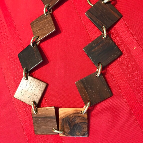 Mid century 1960s chain wood belt versatile flexible … - Gem