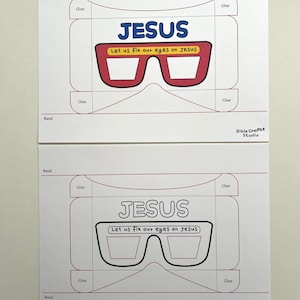 Jesus Goggles Craft: Bible Kids Sunday School Activity (PDF Pattern - Etsy