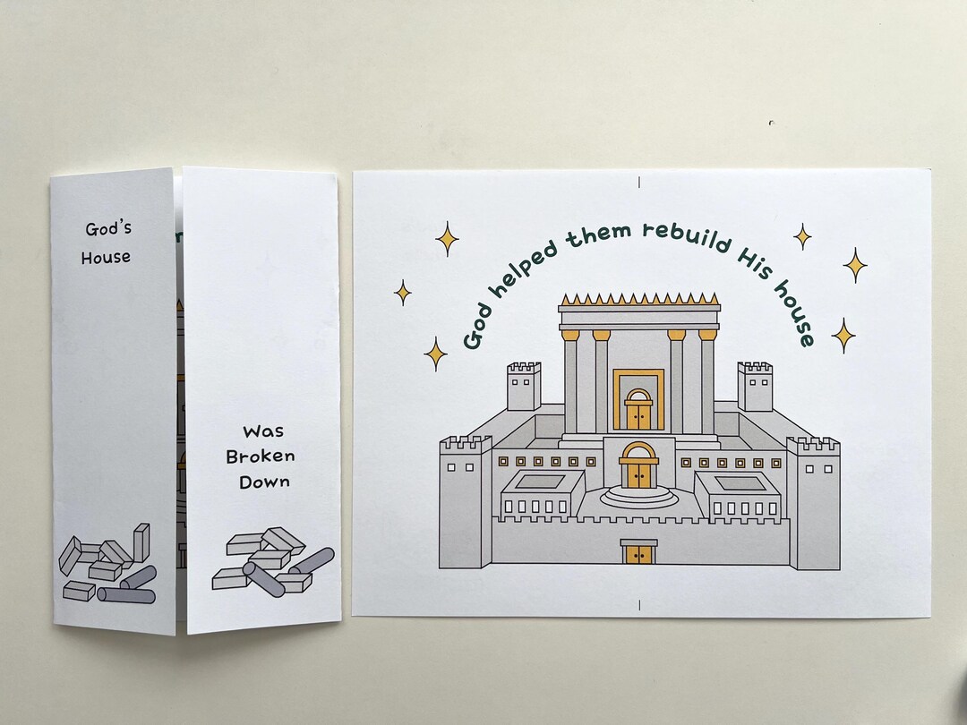 Temple Rebuilding Bible Craft for Kids-printable Sunday School Activity ...