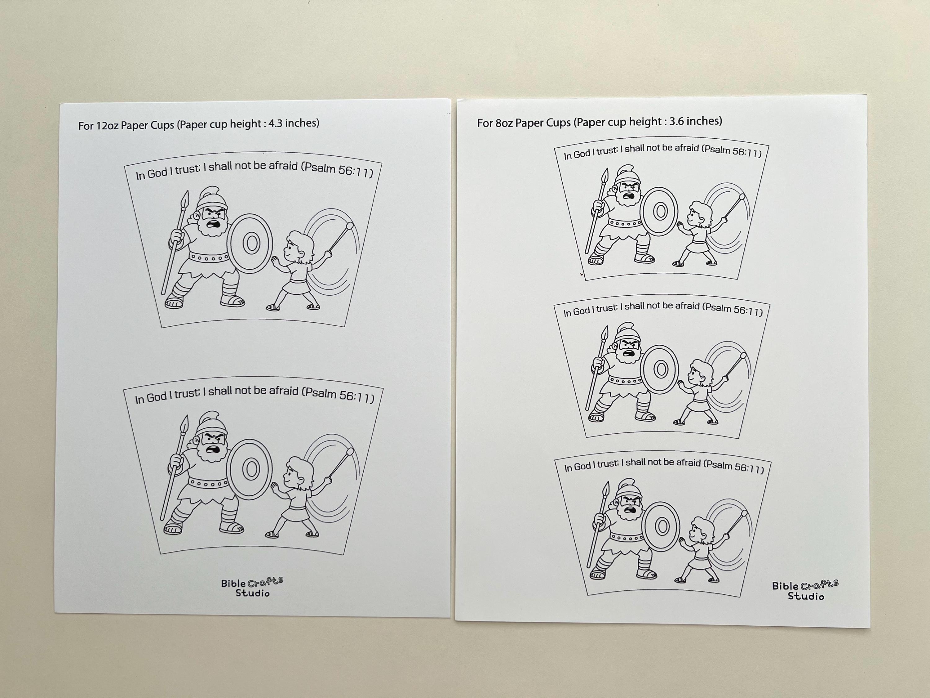 David and Goliath Sunday School Craft | Bible Lesson Activity | Cup ...
