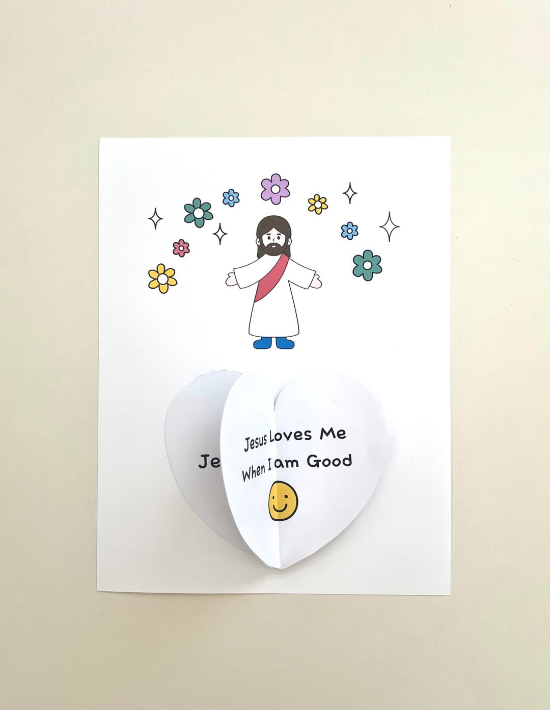 Jesus Loves Me Heart Craft: Printable Activity - Etsy