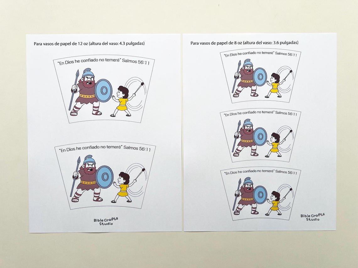 David and Goliath Sunday School Craft | Bible Lesson Activity | Cup ...