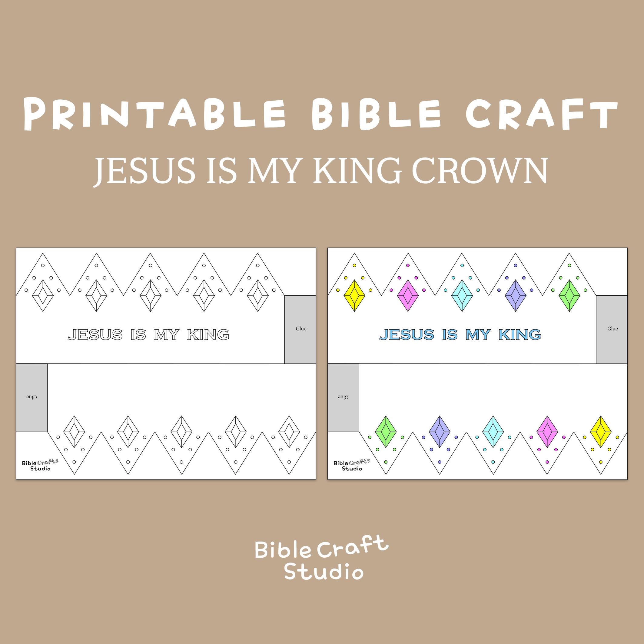 Jesus is My King Crown: Printable Sunday School Craft (PDF Download - Etsy