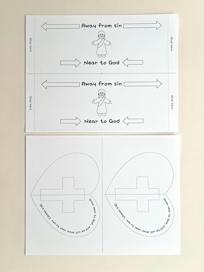 James 4:8 Bible Craft | Sunday School Activity (PDF Pattern) - Etsy