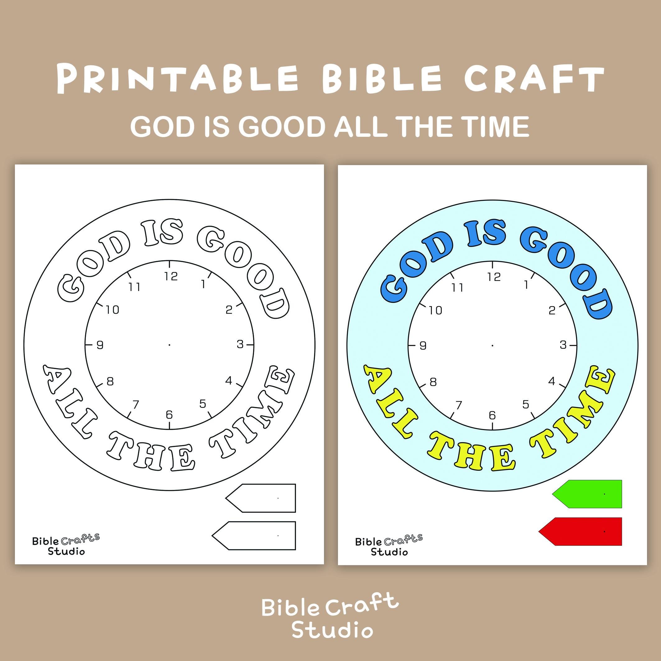 God is Good All the Time, Clock Craft, Sunday Bible Craft, Kids, Church ...