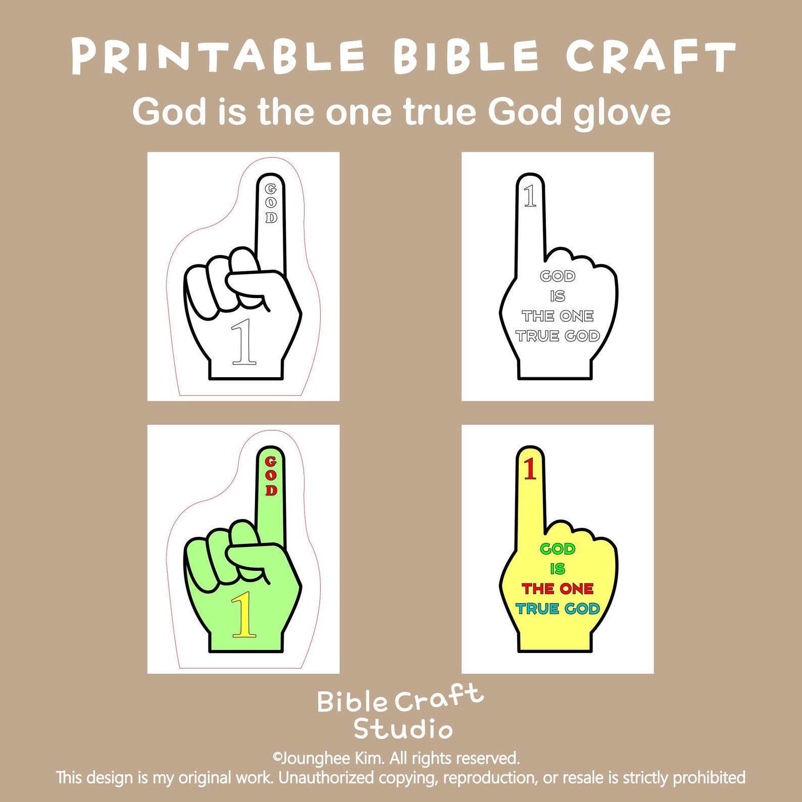 God is the One True God Bible Craft | Glove Printable | Kids Sunday ...