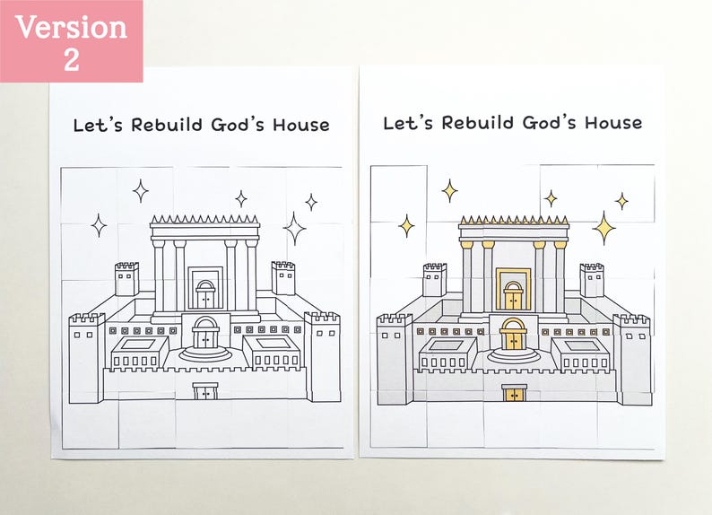 Temple Rebuilding Bible Craft for Kids-printable Sunday School Activity ...