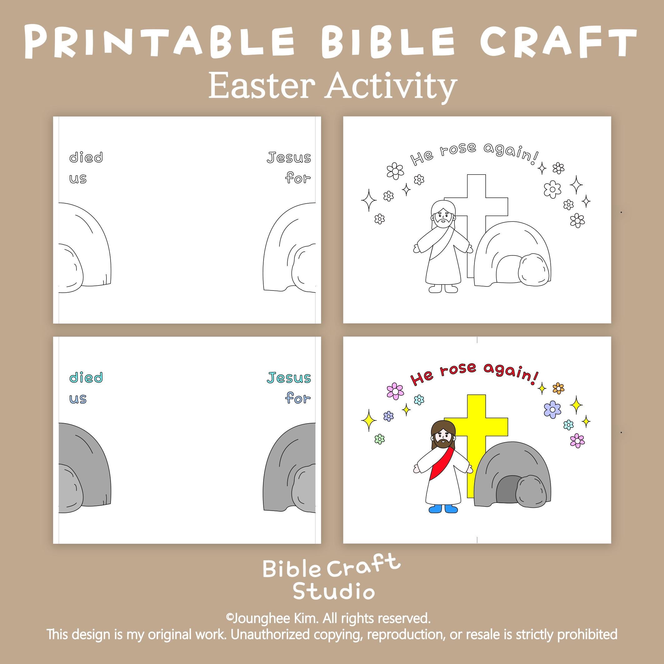 Easter Activity | Jesus Died Rose Again Craft | Printable Sunday School ...