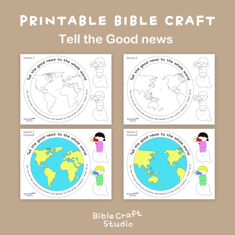 Tell the Good News Craft: Gospel Map Wheel (DIY Printable Activity - Etsy
