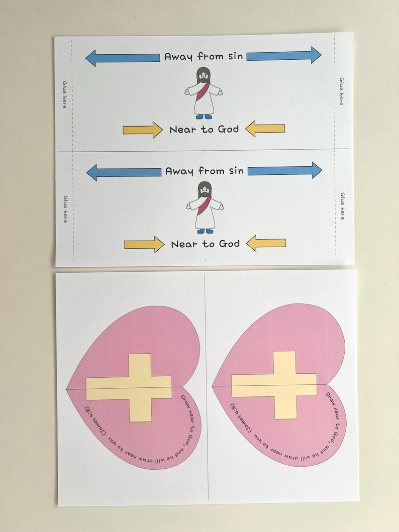 James 4:8 Bible Craft | Sunday School Activity (PDF Pattern) - Etsy