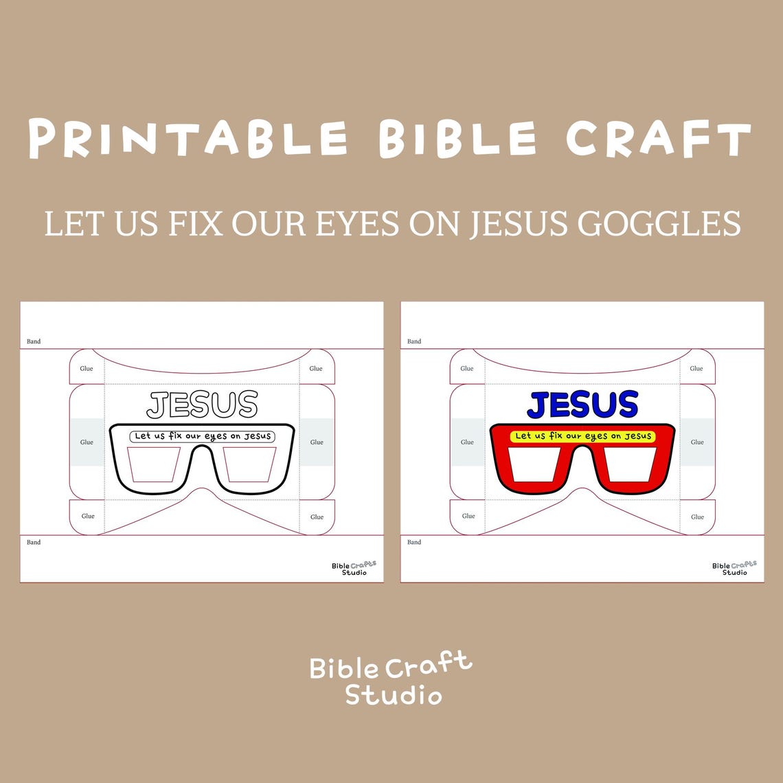 Jesus Goggles Craft: Bible Kids Sunday School Activity (PDF Pattern - Etsy