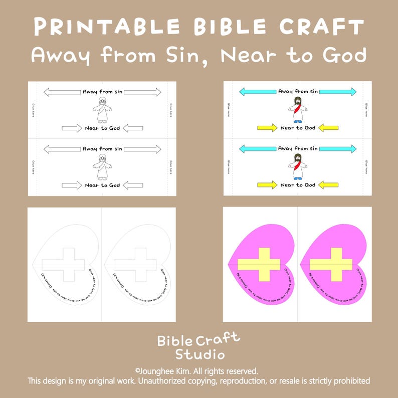 James 4:8 Bible Craft | Sunday School Activity (PDF Pattern) - Etsy