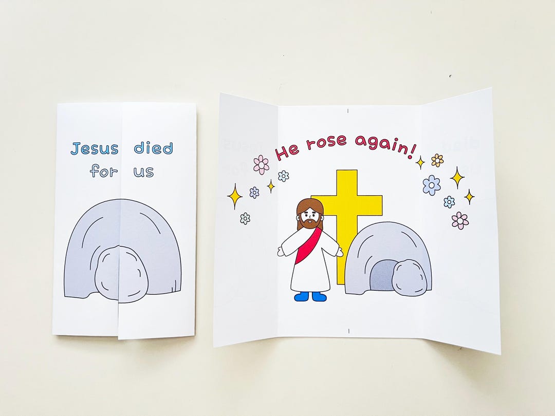 Easter Activity | Jesus Died Rose Again Craft | Printable Sunday School ...
