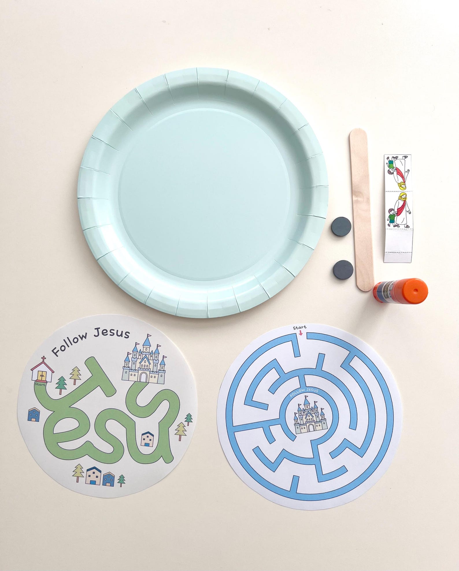 Follow Jesus Magnet Craft for Kids: Bible Activity, Sunday School Paper ...