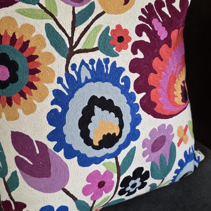 Hand Embroidered Cushion - Etsy UK
