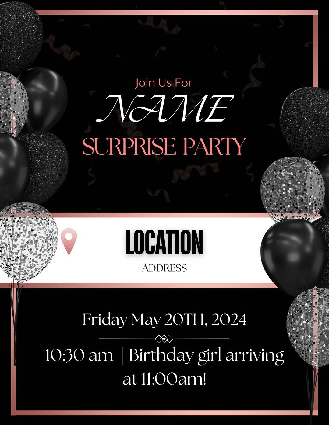 Surprise Birthday Invitation Template | Editable & Instant Download - Etsy