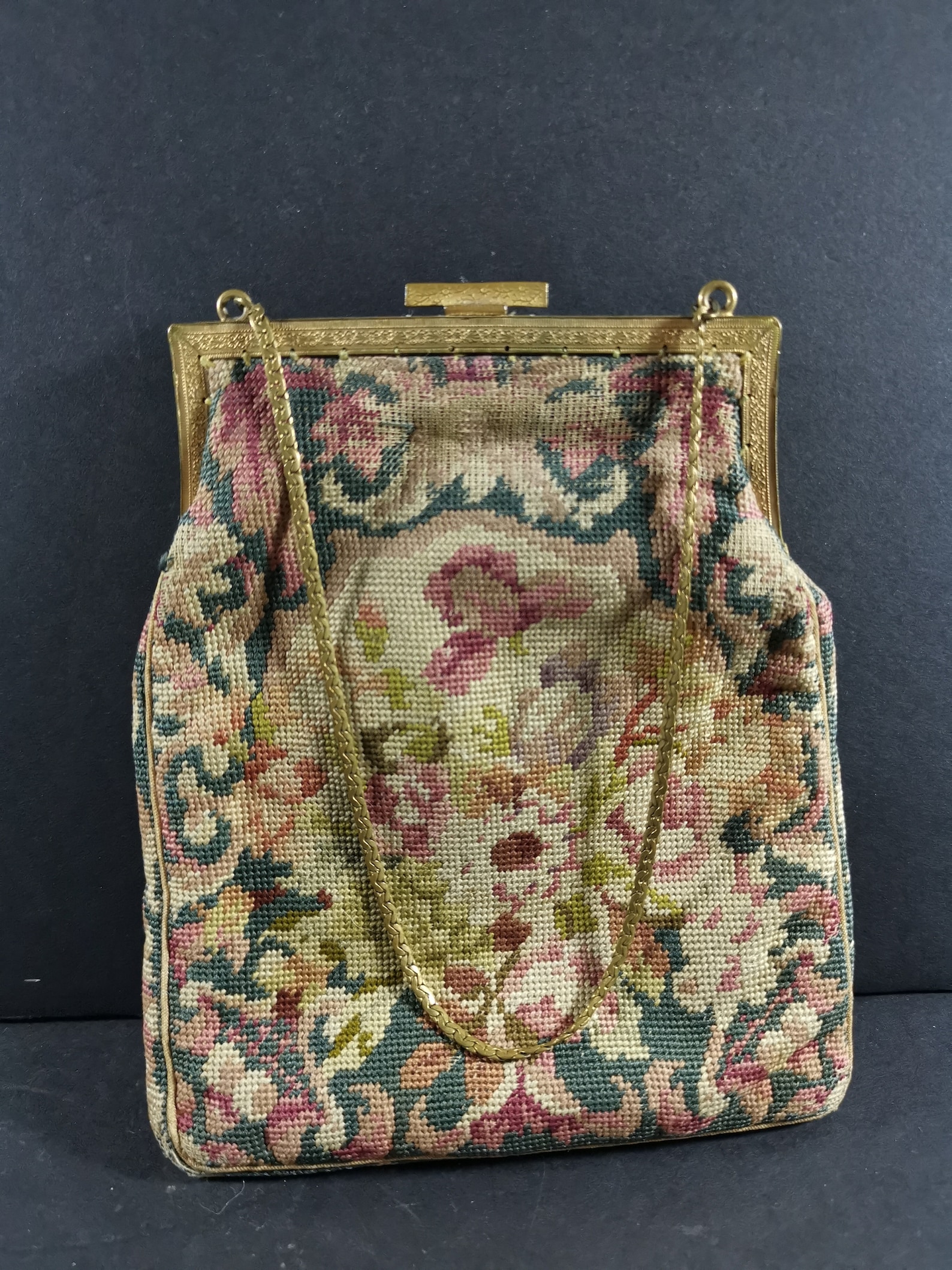 Antique Petit Pointe Hand Bag Wrist Purse Early 1900's Original Petite ...