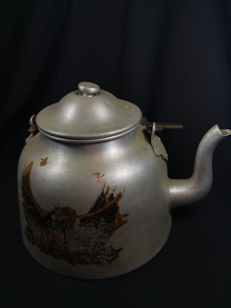 Vintage German Aluminum Kettle 1940's Large With Wire and - Etsy