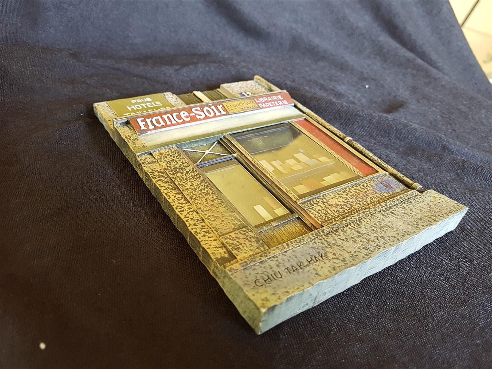 Vintage French Library Paper Shop Store Front Diorama Wall Art - Etsy