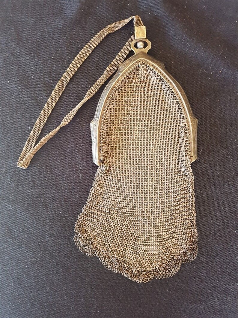 Antique Wrist Purse Bag Silver Mesh Metal Chain Mail Vintage - Etsy