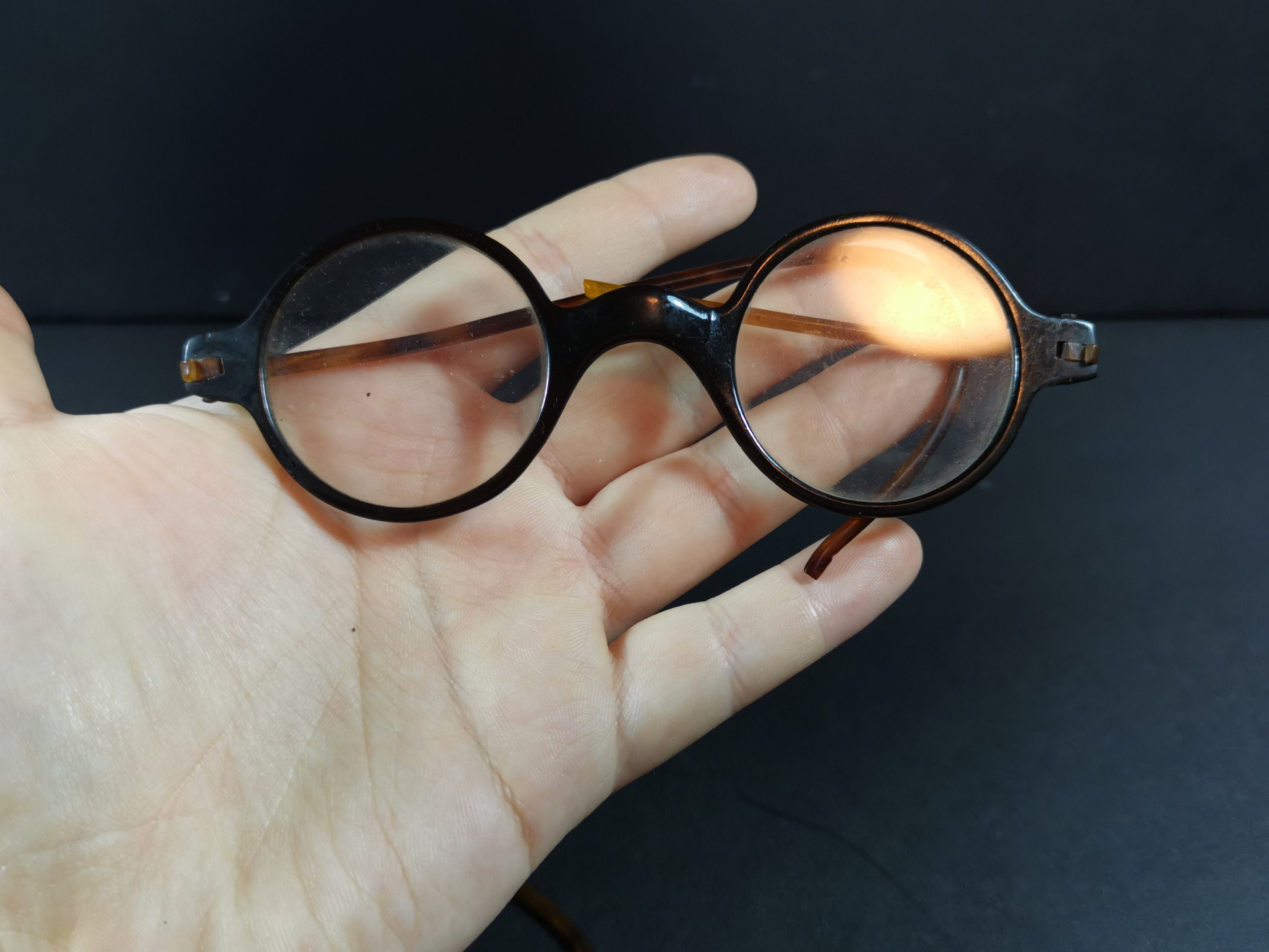 Antique Eyeglasses Eye Glasses Spectacles Round Lenses Victorian ...