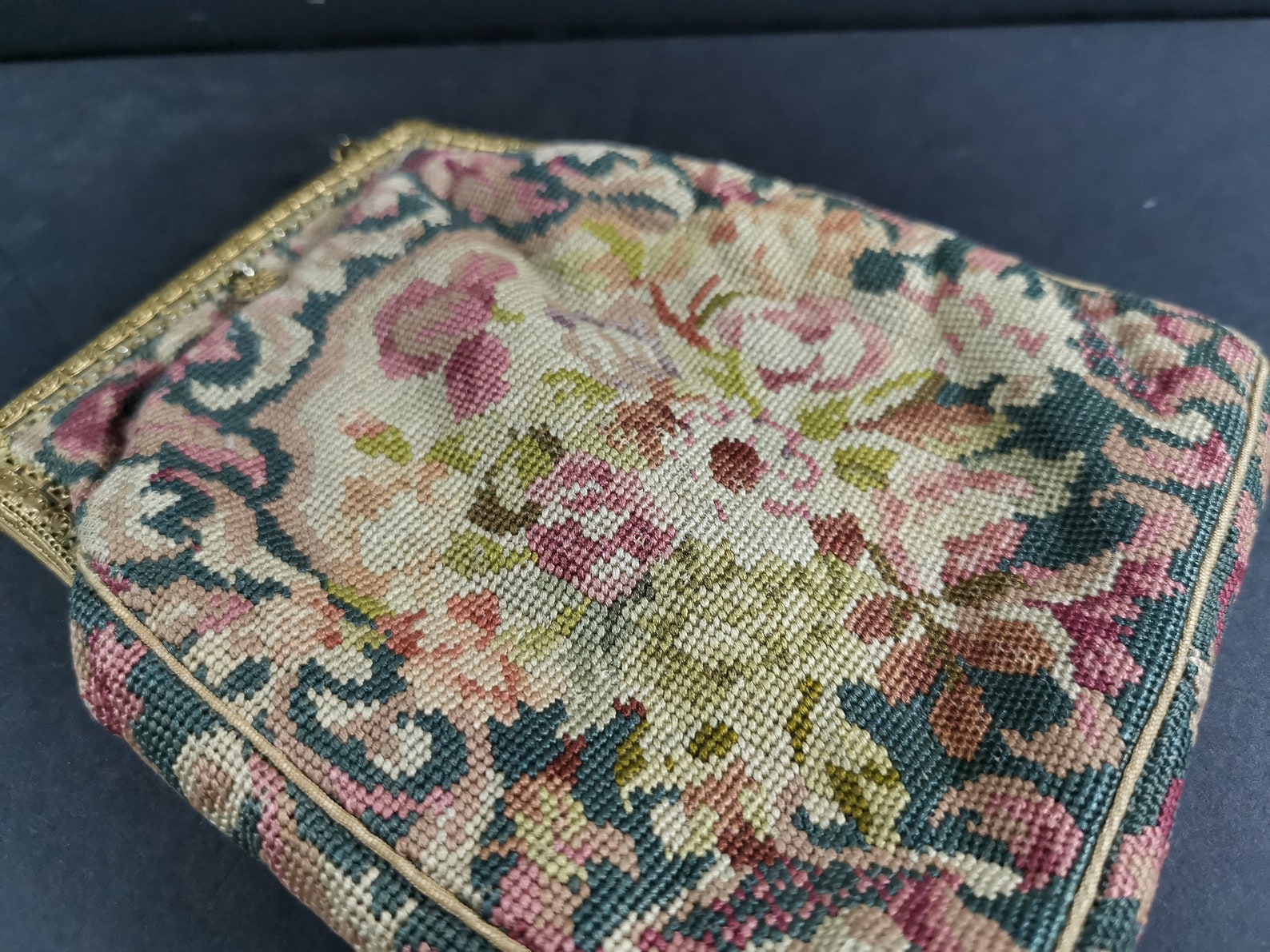 Antique Petit Pointe Hand Bag Wrist Purse Early 1900's Original Petite ...