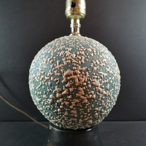 Vintage Atomic Table Lamp Base Modernist Mid Century Light Blue and ...