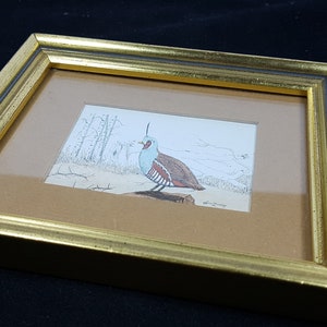 Vintage Gene Murray Art Print Quail Bird in Frame Framed Signed - Etsy