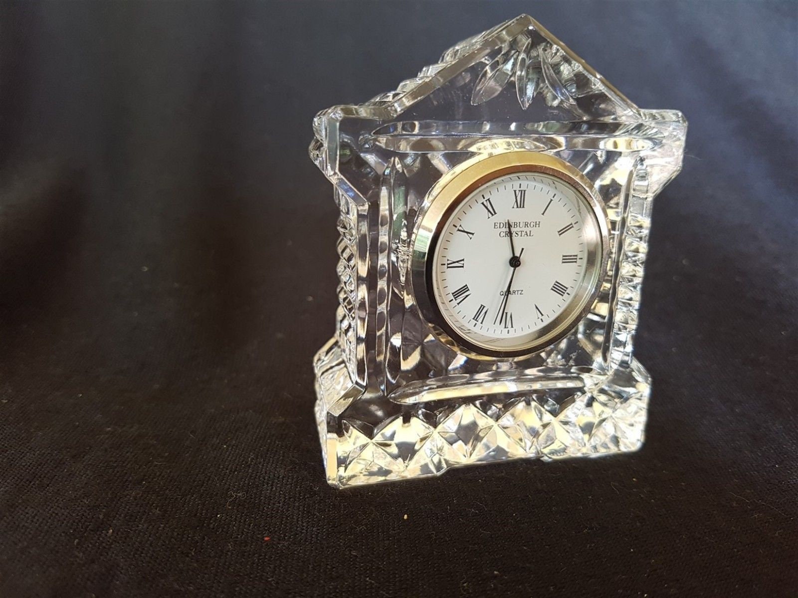 Vintage Mantle Table Desk or Shelf Clock Edinburgh Crystal - Etsy