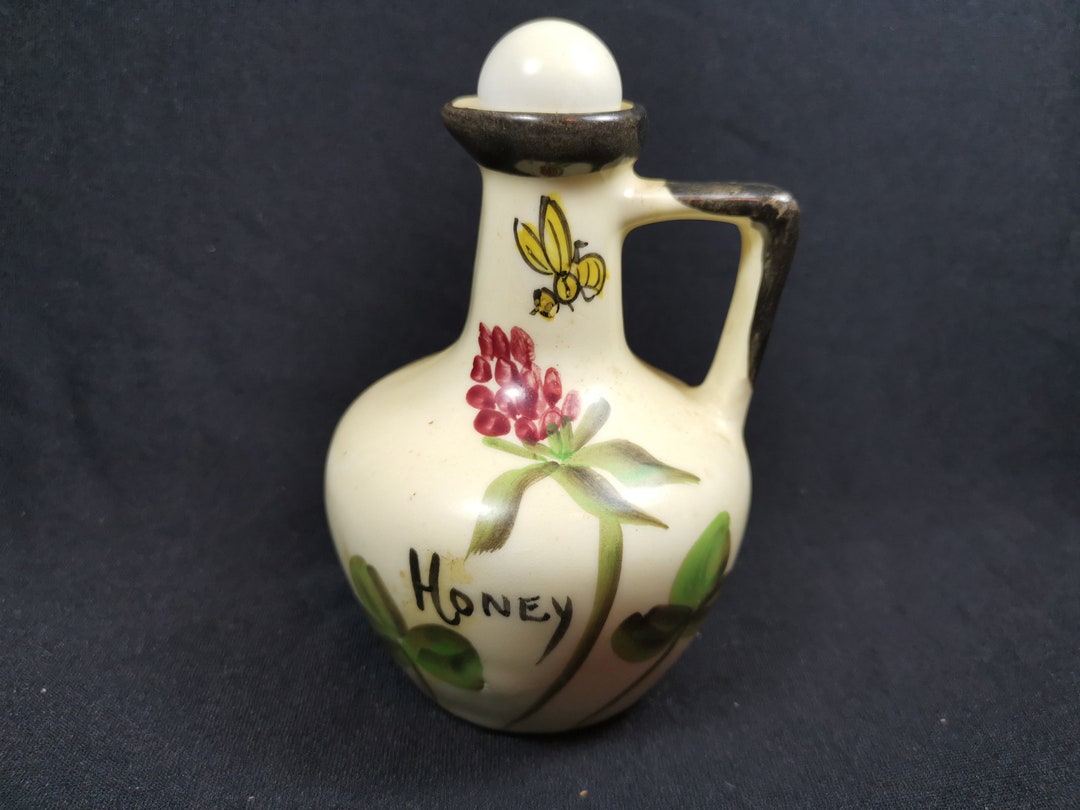 Vintage Honey Serving Bottle Pitcher Hand Painted Ceramic Studio Art ...