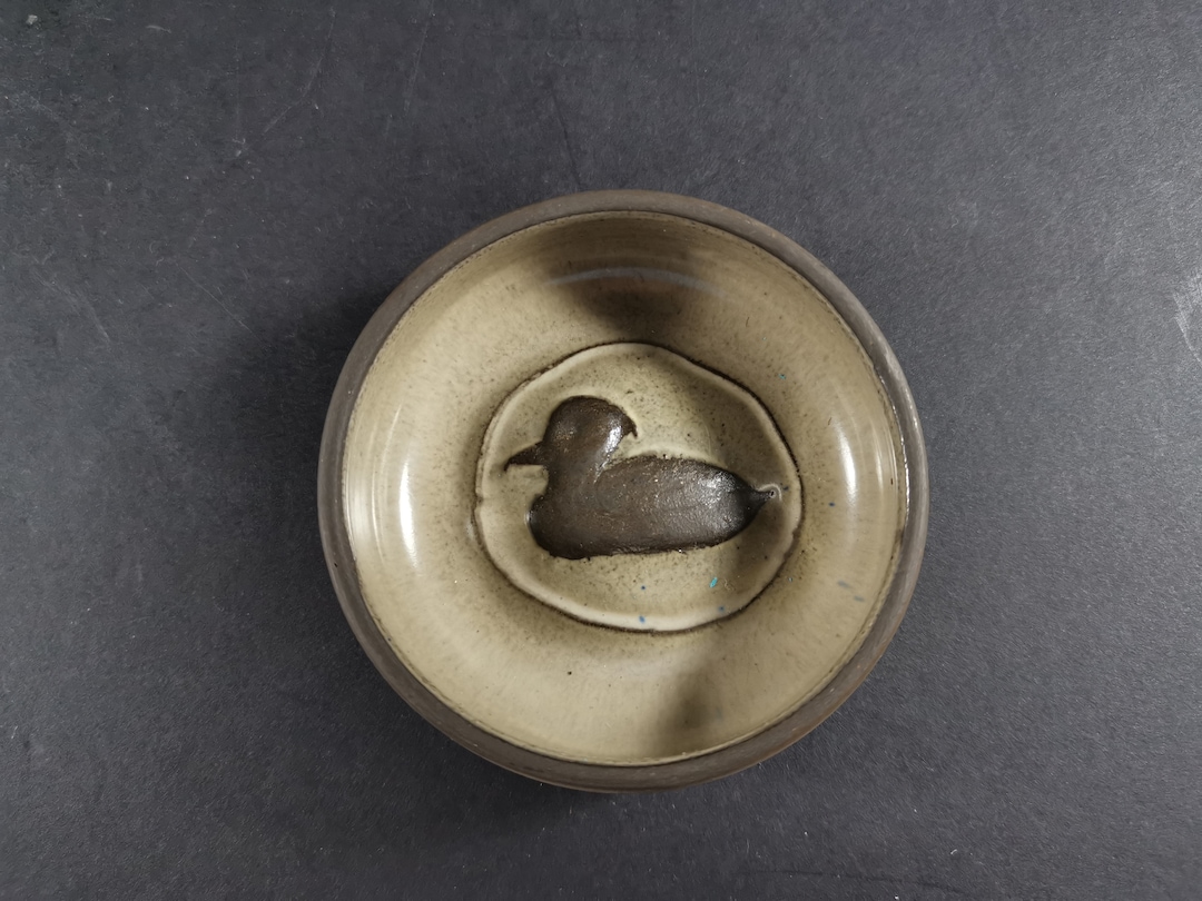Vintage Ulla Lonow Denmark Trinket Ring or Jewelry Bowl Dish With Duck ...
