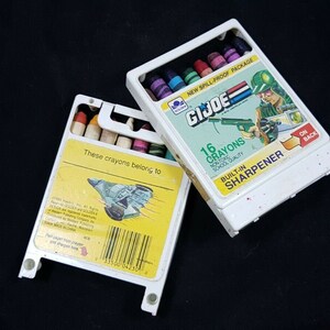 Vintage G.I. Joe Crayons in Plastic Box With Sharpener 1989 Original GI ...