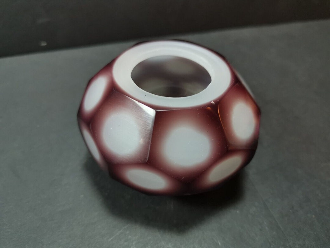 Vintage Posy Flower Vase Bowl Purple and White Opalescent Glass - Etsy